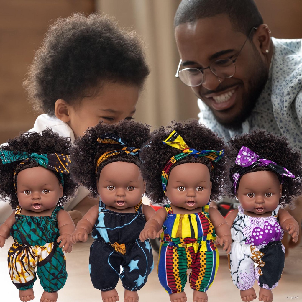 ⊕Black African Black Dolls Lifelike Explosion Head Wear A Headscarf ...