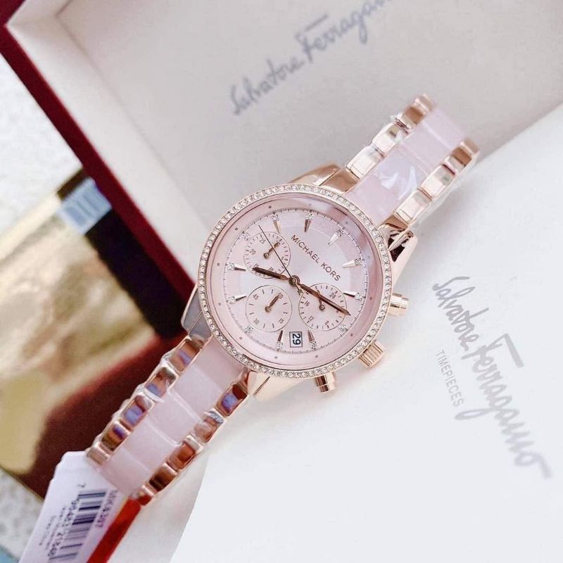 MICHAEL KORS MK6307 หน้าปัดและสายสแตนเลสสตีลสีโรสโกลด์ ของแท้ 100% ...
