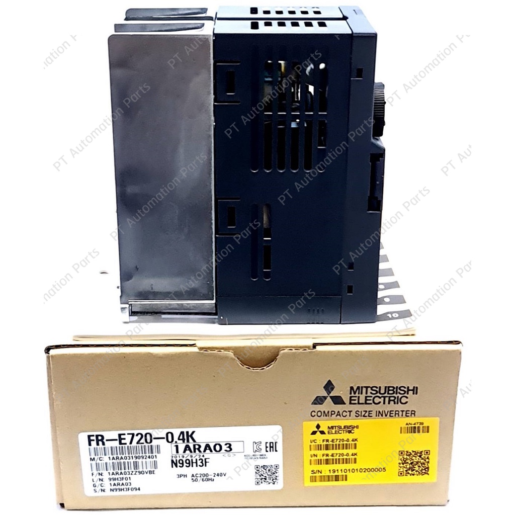 Mitsubishi FR-E720-0.4K Inverter 0.4KW 12HP Input 3 200-240VAC Output 3 200-240VAC 0.2-400Hz ...