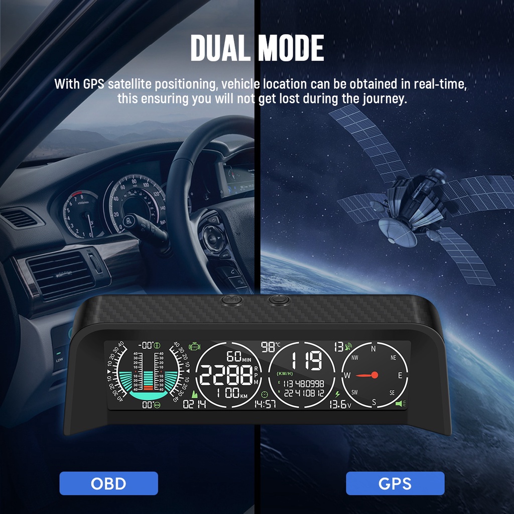 MRCARTOOL M80 OBD GPS เครื่องวัดความเร็ว เข็มทิศอัจฉริยะ HUD อัจฉริยะ ...