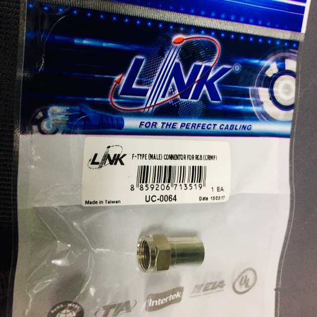 UC-0064 F-Type (Male) Connector for RG6 Crimp Link | Shopee Thailand