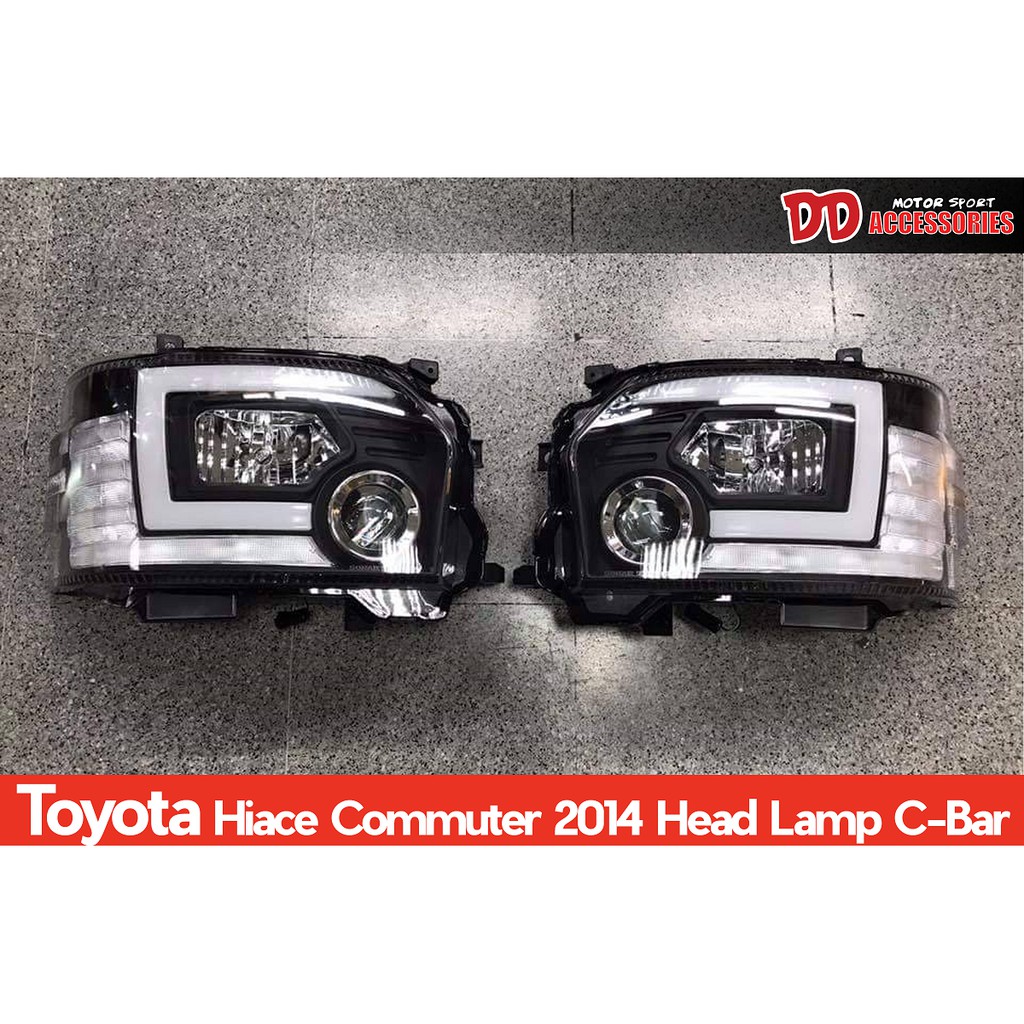 ไฟหน้า Toyota hiace commuter 2014-2018 Projector black led bar ...