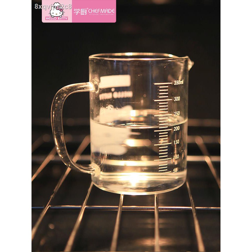 ℗Learning Kitchen KT (Hello Kitty) ของแท้หนาทนอุณหภูมิสูงแก้วตวงถ้วยเครื่องมืออบในครัวเรือน ...