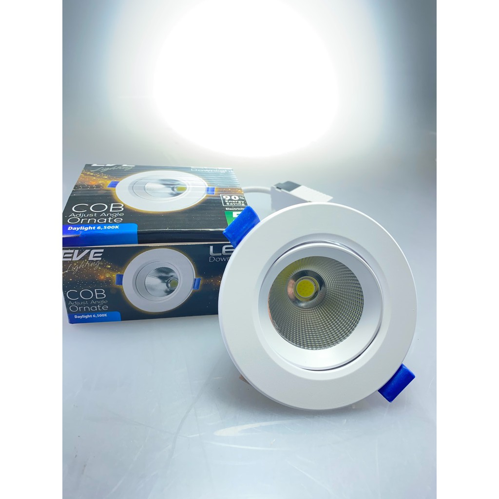 โคมไฟ led รุ่นใหม่ EVE โคมดาวน์ไลท์ฮาโลจน LED ปรับองศาได้ Downlight COB ⭐ Ornate⭐ หน้ากลม ขนาด ...