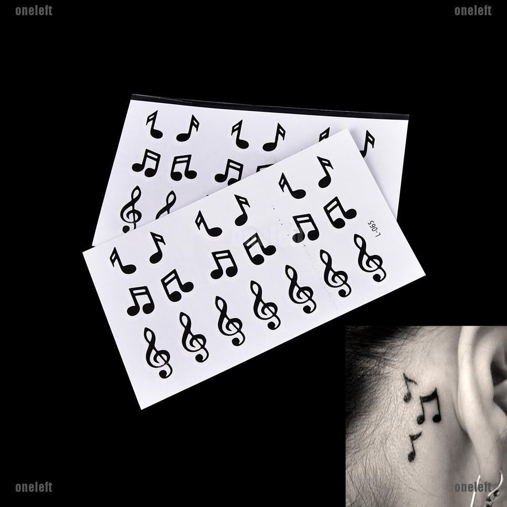 jak* New Fake Temporary Tattoo Sticker Music Note Arm Body Waterproof ...