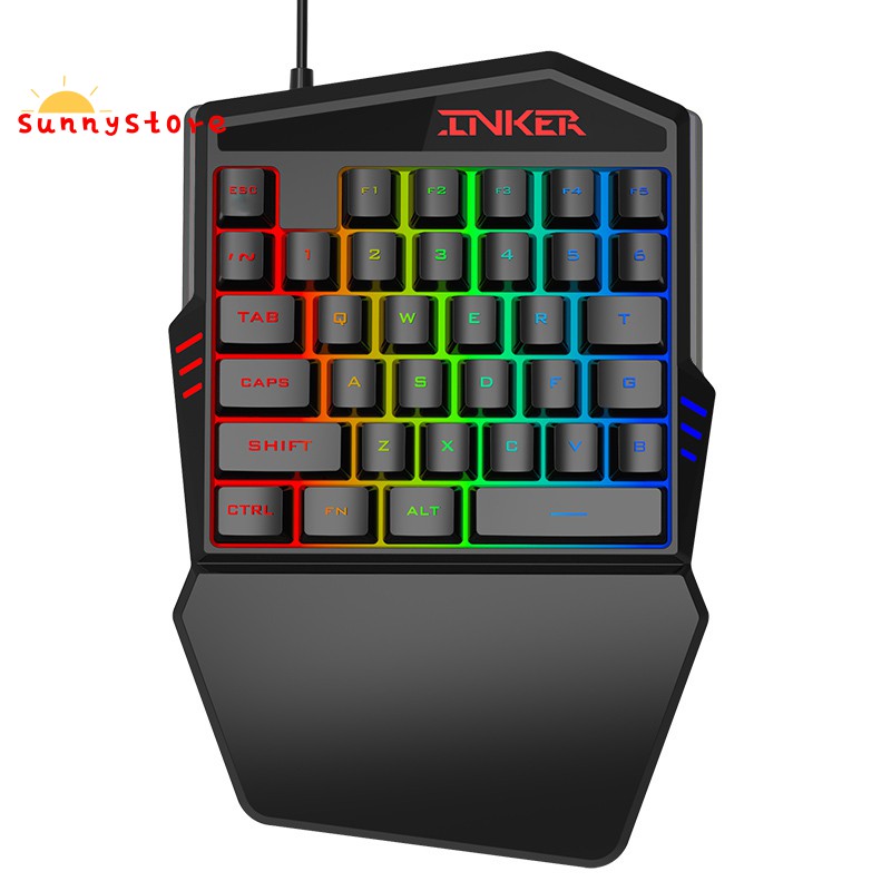 INKER Gaming Keyboard One-Handed Mechanical Keyboard LED Mini Keypad ...
