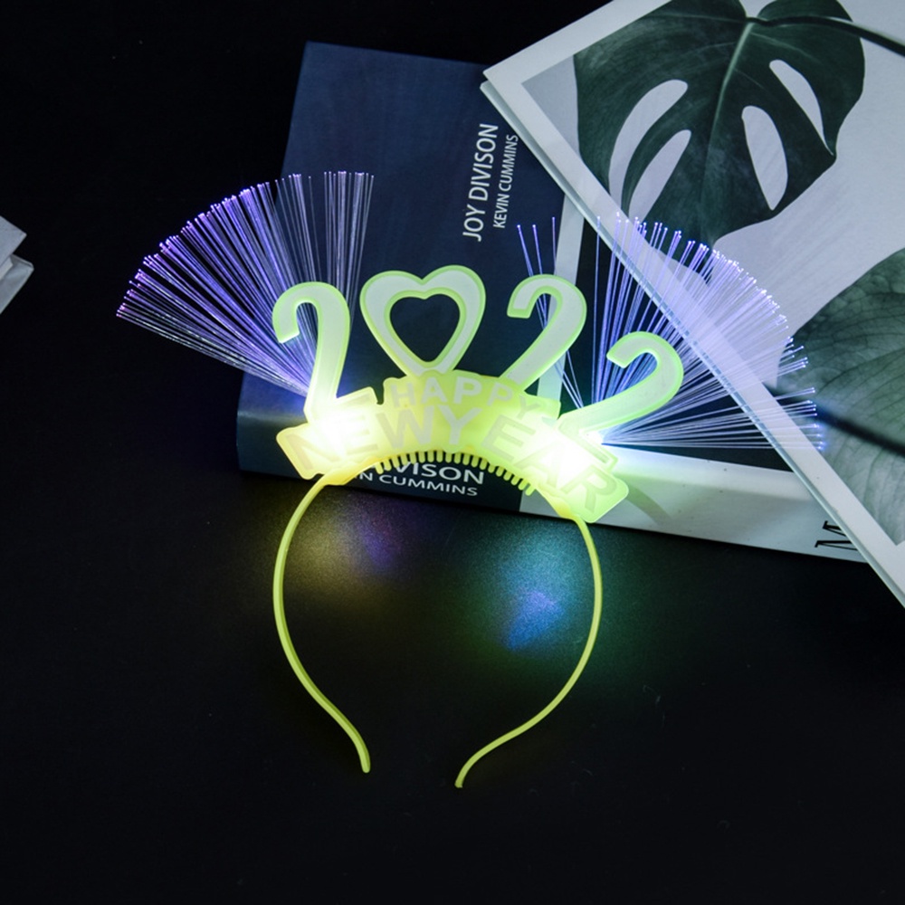 Happy New Year Optical Fiber Headband 2022 Flashing New Year Light Up ...