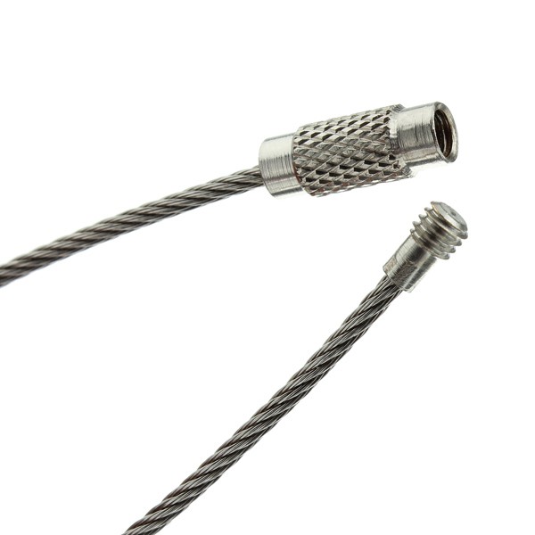 10pcs Stainless Steel Screw Locking Wire Keychain Cable Key Rings ...