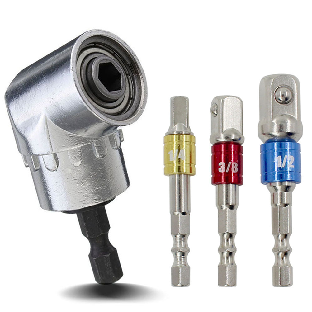 105 Degree Angle Screwdriver Adapter 1/4 Inch Hexagonal Handle and 1/4 ...