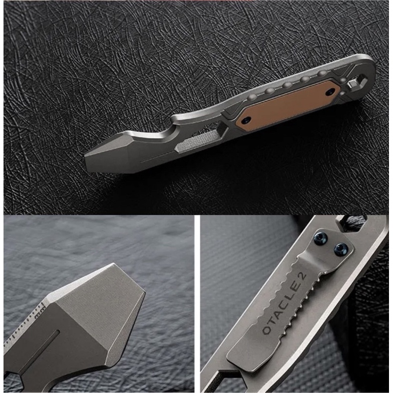 Olight OKNIFE Otacle 2 Grey Versatile Titanium Tool with Copper Inlay ...