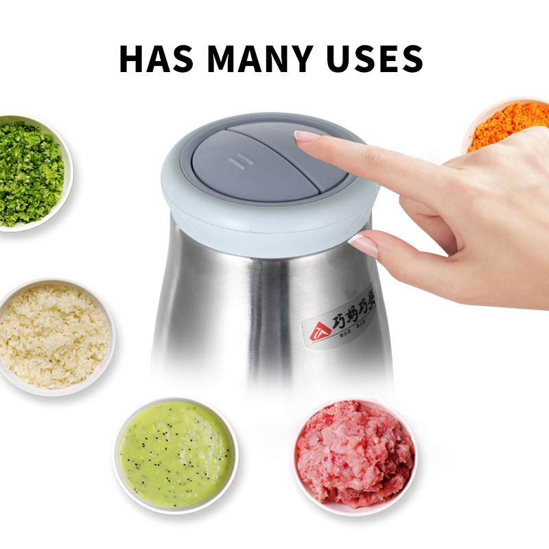220V/2L Stainless Steel Food Processor Electric Meat Grinder Electric ...