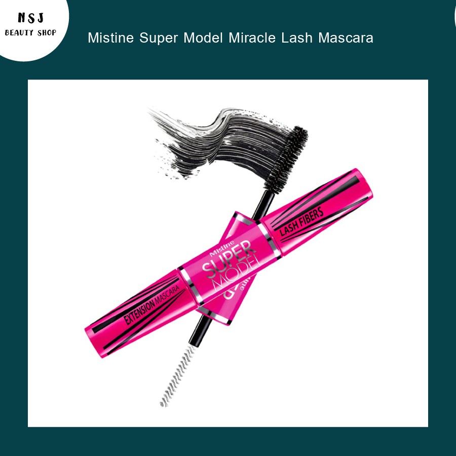 [แถมฟรีที่ดัดขนตา] มาสคาร่า Mistine Super Model Miracle Lash Mascara มิสทีน ซุปเปอร์ โมเดล มิรา ...
