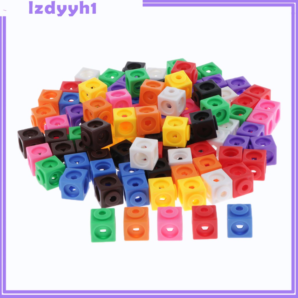 JoyDIY Interlocking Math Link Cubes Blocks Set of 100pcs Kids Early ...