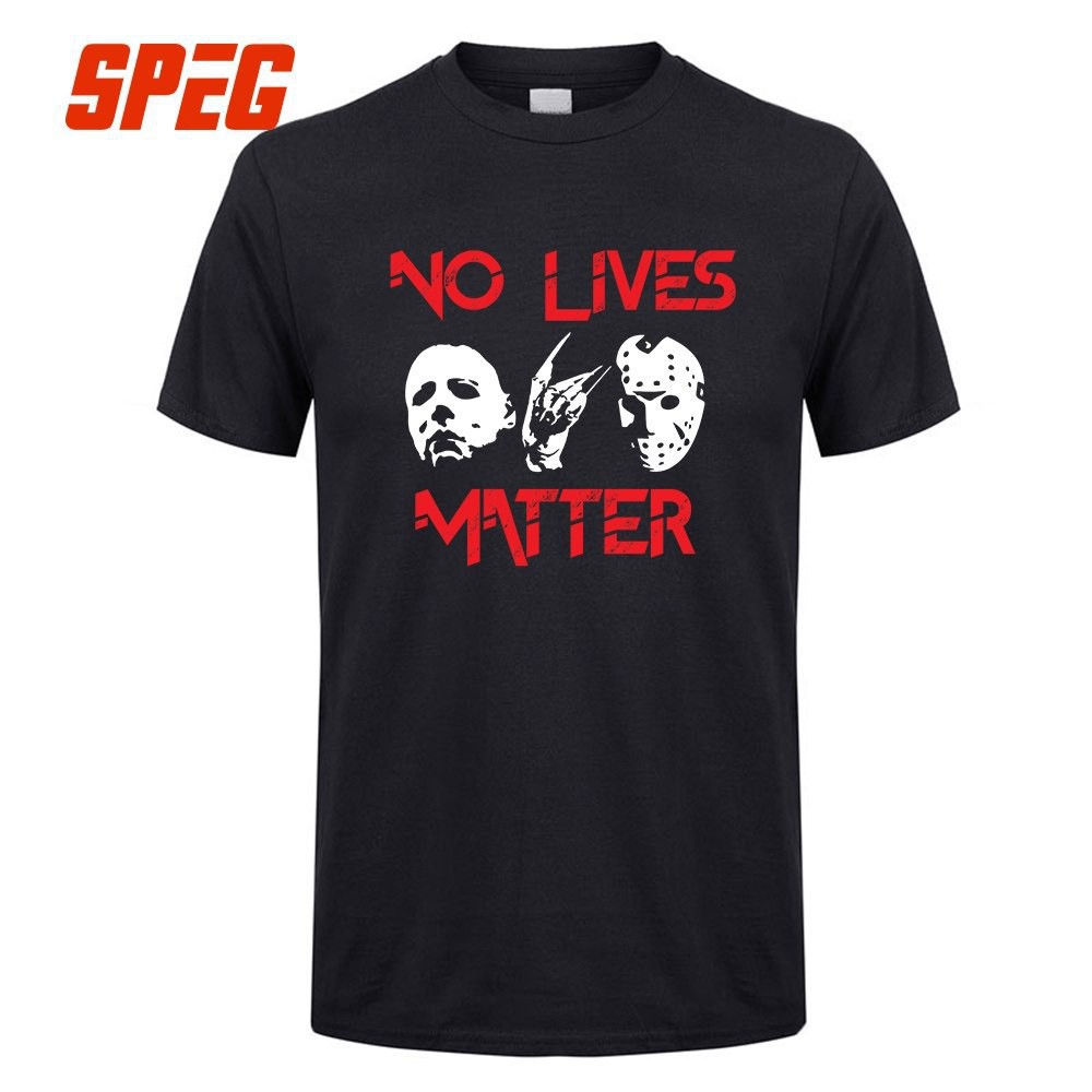 เสื้อยืดแขนสั้นพิมพ์ลาย Halloween No Life And Michael Shier หน้ากากและ ...