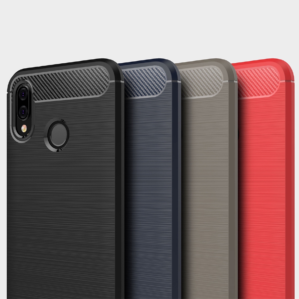 เคสโทรศัพท์คาร์บอนไฟเบอร์แบบนิ่มสำหรับ Huawei Y5 Y7 Y6 Y9 Prime 2018 ...
