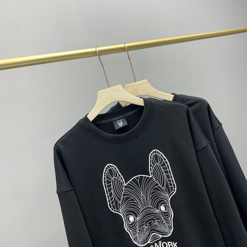 LifeWork cute French fighting pattern ins personality wild round neck ...