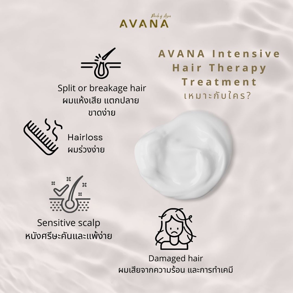 AVANA INTENSIVE HAIR THERAPY TREATMENT ทรีตเม้นต์ Organic เข้มข้น ...