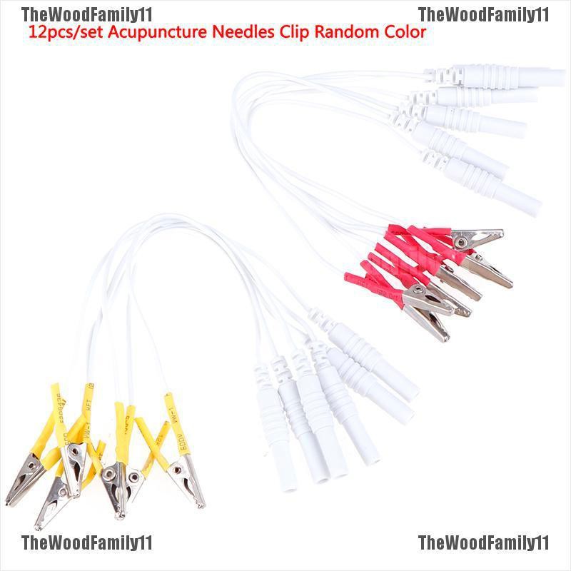 TWF 12Pcs/Set Alligator Clip Cable Electronic Acupuncture Treatment ...