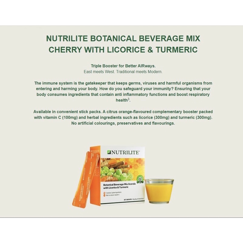 New Botanical Beverage Mix Acerola with Licorice Turmeric บรรจุ 30 ซอง ...