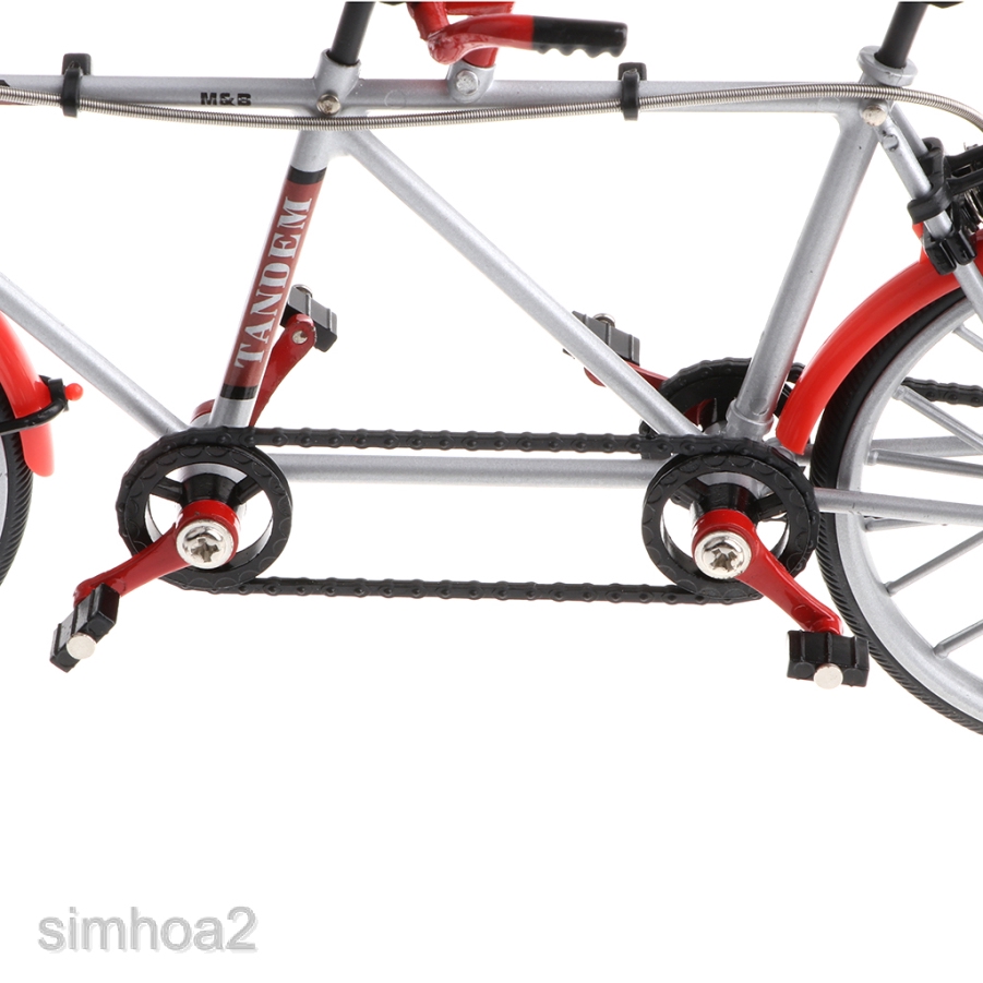 SimhoaafMY Red 110 Mini Racing Tandem Bike Diecast Model Toy Playset ...