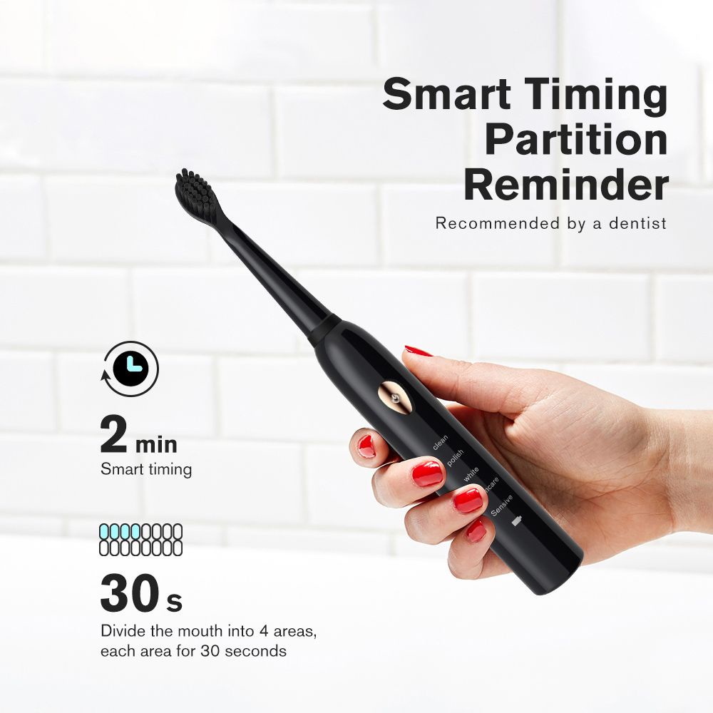 FUTURE???? 4 Brush Heads Electric Toothbrush IPX7 Waterproof Timer ...