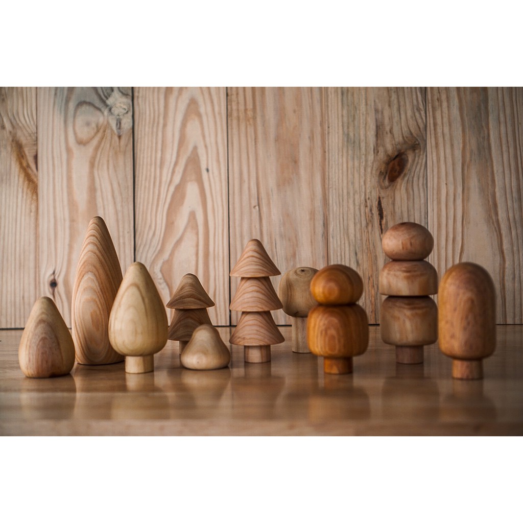 Littlemonq Wooden Trees / Forest Set Natural / Natural Wood Trees zJta ...