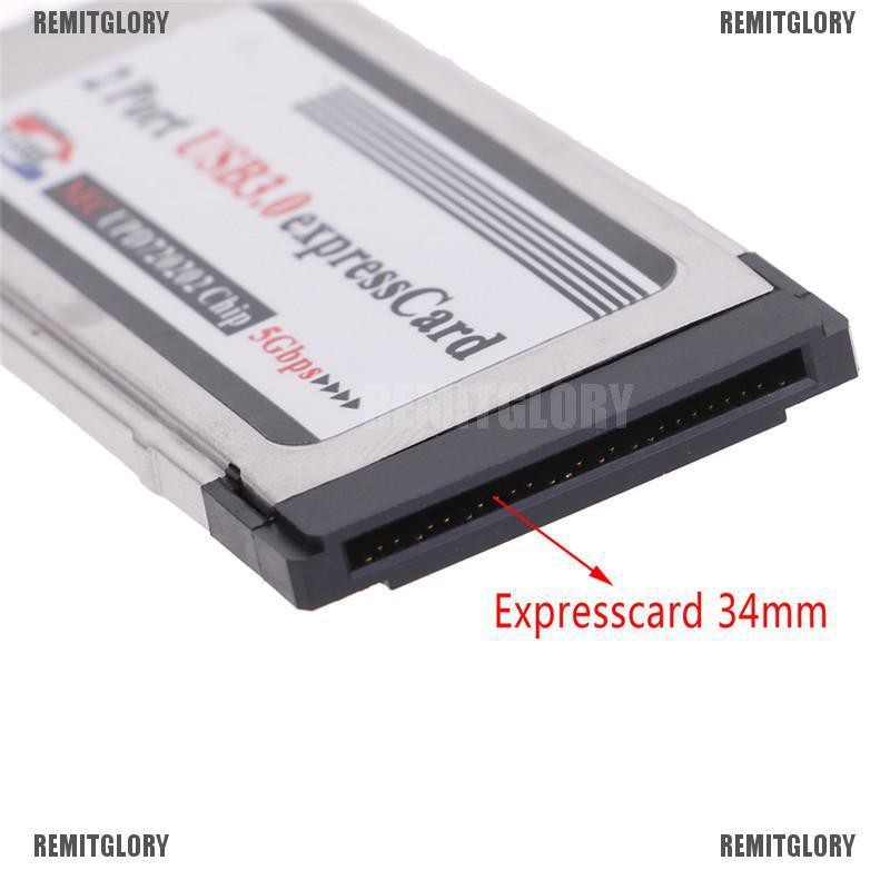 [ Rem ] อะแดปเตอร์ 2 พอร์ต USB 3.0 Express Card Expresscard 34 มม. ...