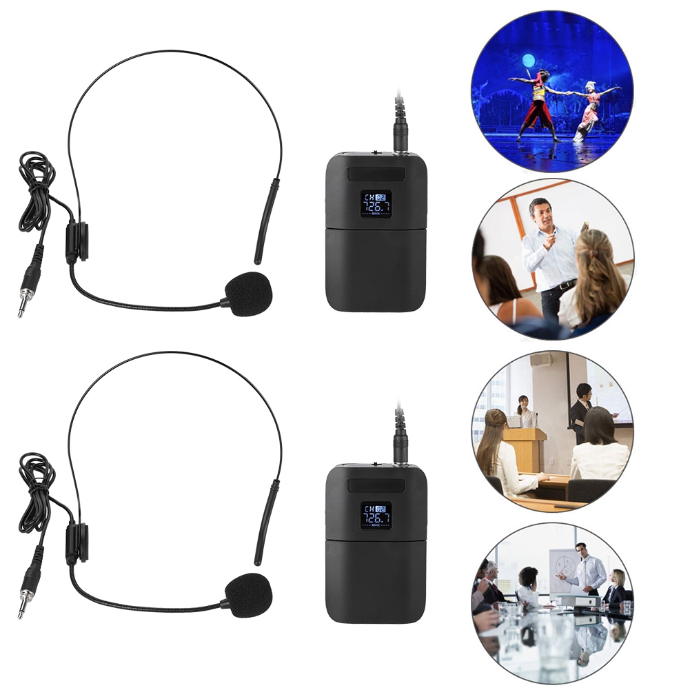 Portable Wireless UHF Mic Head-mounted Microphone with Receiver ...