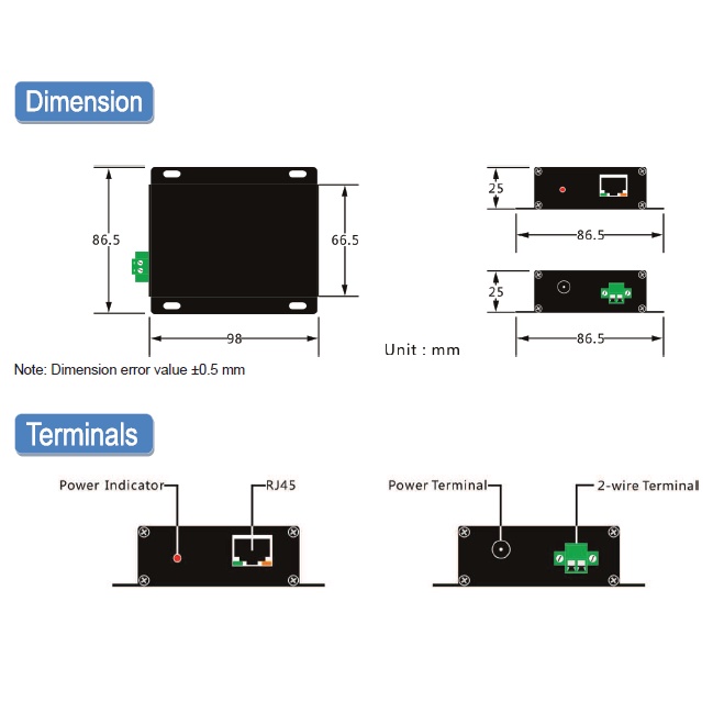 แปลงและขยาย LAN,CCTV IP, Ethernet extender (Single-port ) for 2 wire ...