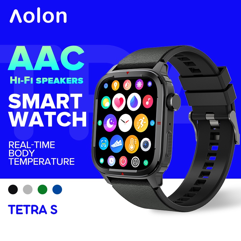 Aolon 2022 ใหม่ Tetra S สมาร์ทวอทช์ 1.7 นิ้ว ความละเอียดสูง IP67 กันน้ำ ...