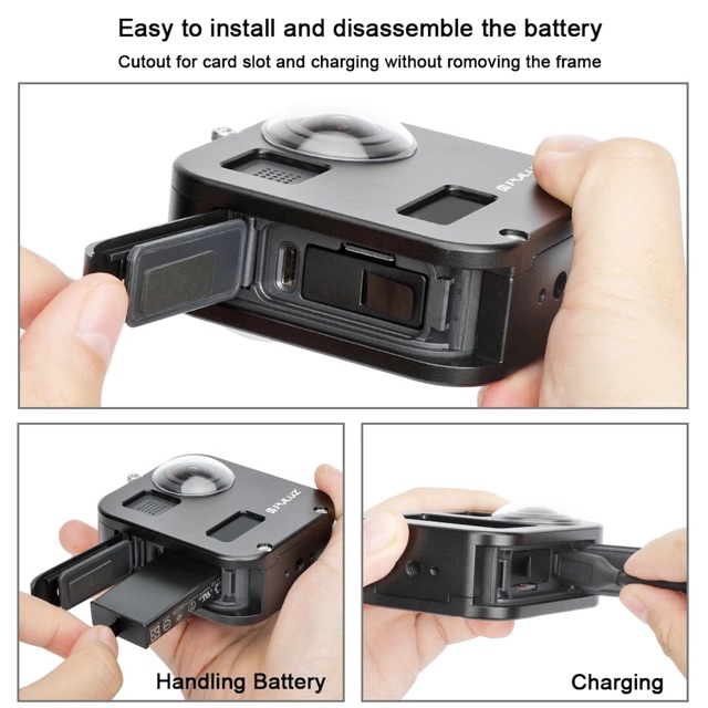 PULUZ GoPro Max Housing Case Cover CNC Aluminum Alloy Protective Cage ...