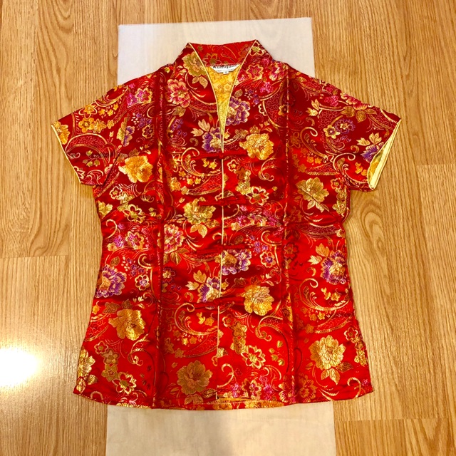 Chinese shirt (Red) | Shopee Thailand
