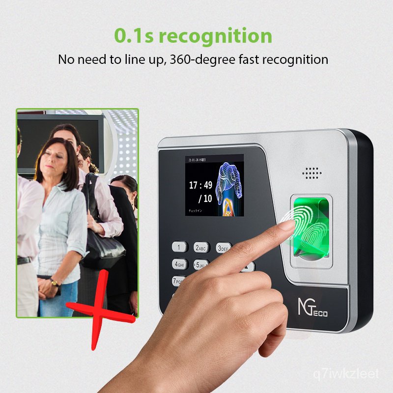 ZKTeco Fingerprint Attendance Machine Biometric Mesin Punch Card Machine Time Attendance Record ...