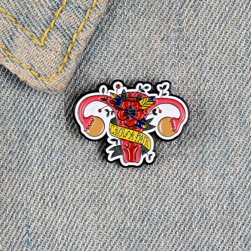seng Creative Uterus Rose Brooch Medical Pins Uterine Medicine Enamel ...