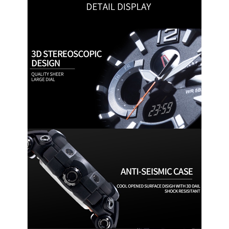 SMAEL Top Brand Luxury Sport Watch Men Digital Watches 5Bar Waterproof ...