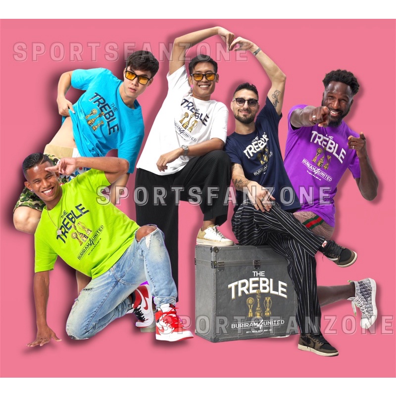 เสื้อบุรีรัมย์ ยืดคอกลม Treble 2022 ของแท้-Buriram united t-shirt ...