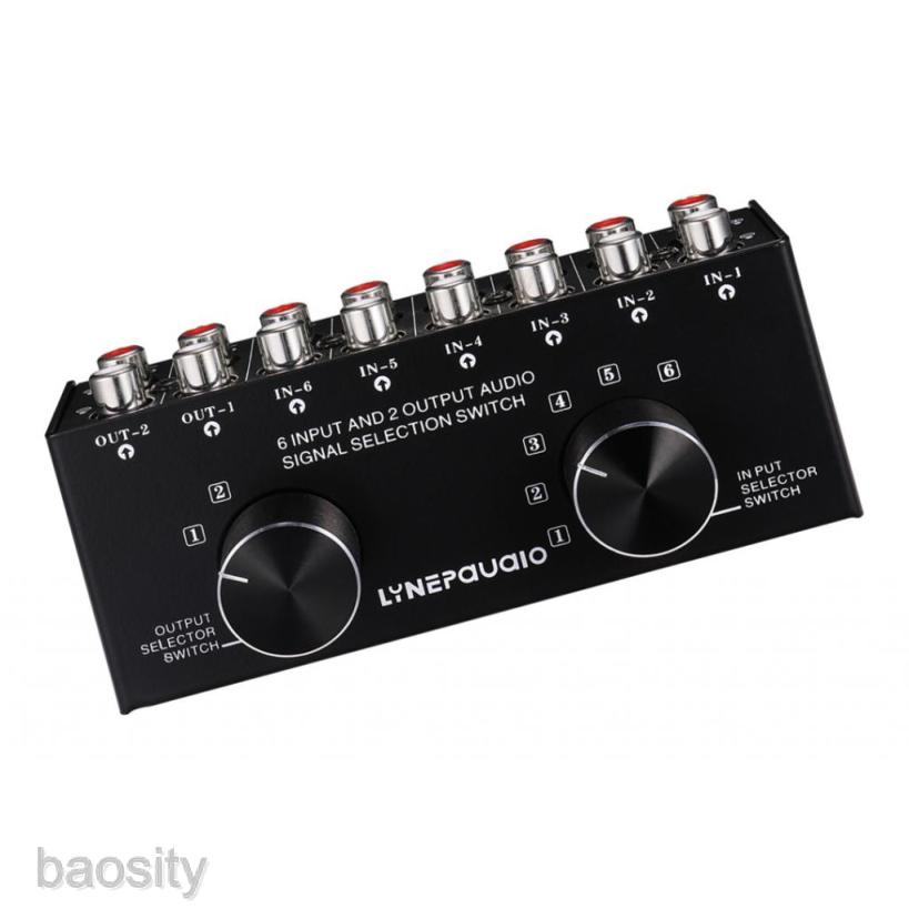 6 Input 2 Output Stereo Audio Signal Selection Headphone Switcher RCA ...