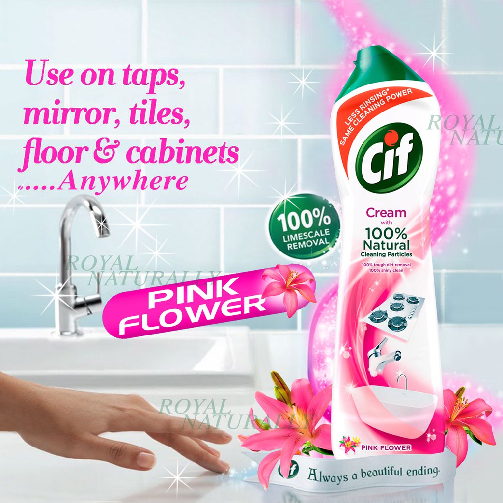 CIF Multi-Purpose Kitchen Cleaning PINK FLOWER Cream ครีมทำความสะอาด ...