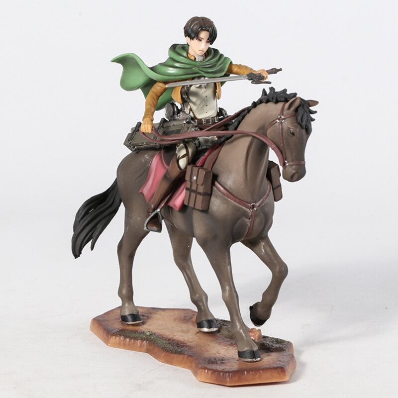 Attack On Titan Levi Ackerman Horse Riding Figure PVC Model 18 cm ...