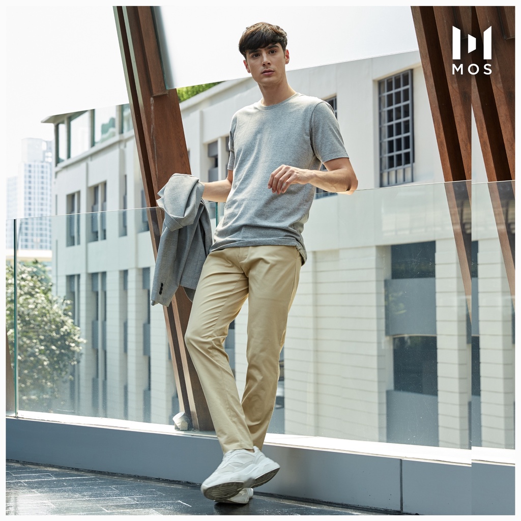 เสื้อยืดคอกลม MOS T-shirt collection Cotton 100 CLASSIC รุ่น MHB-001 สี ...