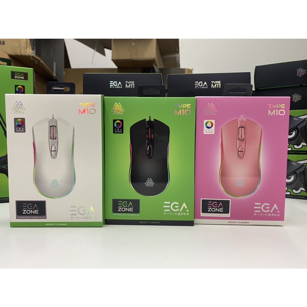 เมาส์เกมมิ่ง EGA Type M10 Gaming Mouse Spectrum LED 6400DPI Huano ...