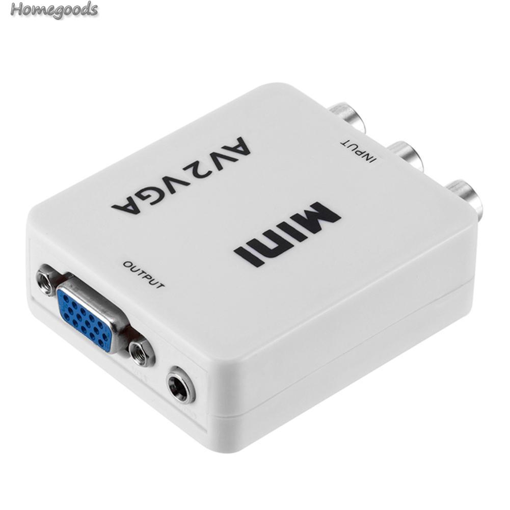 Hot Mini HD AV2VGA Video Converter Box AV RCA CVBS to VGA Video HDTV ...