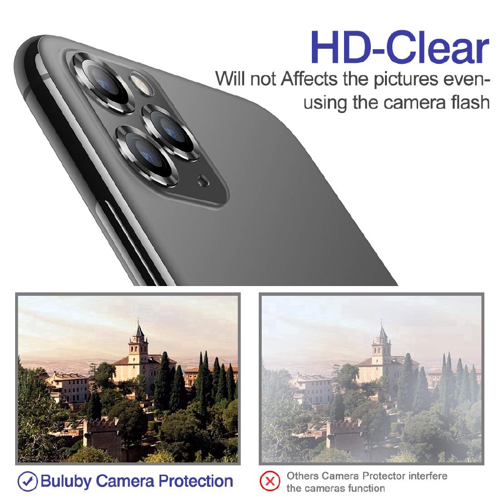 Camera Lens Protector iPhone 11 Tempered Glass Film Aluminum Alloy Lens ...