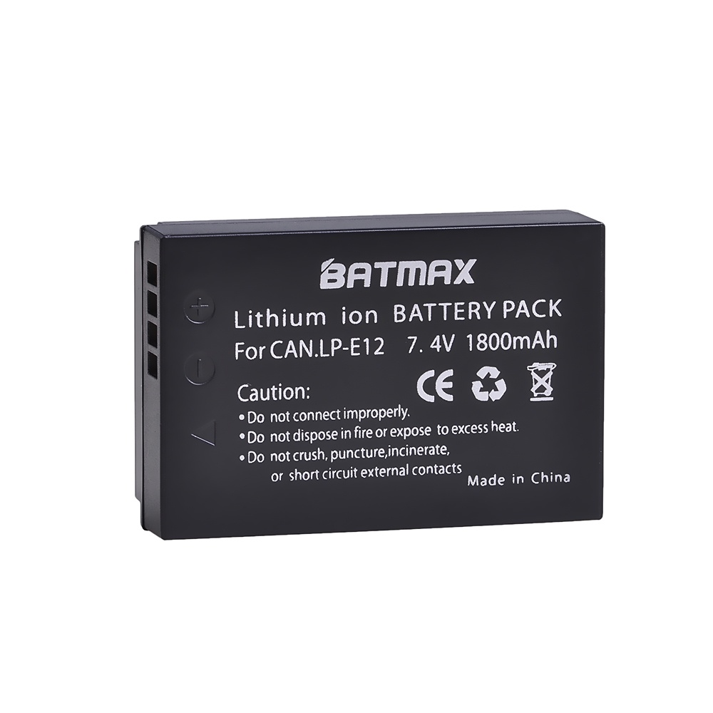 แบตเตอรี่กล้องBatmax 2pcs LP-E12 LPE12 LP E12 Battery +LCD USB Dual ...