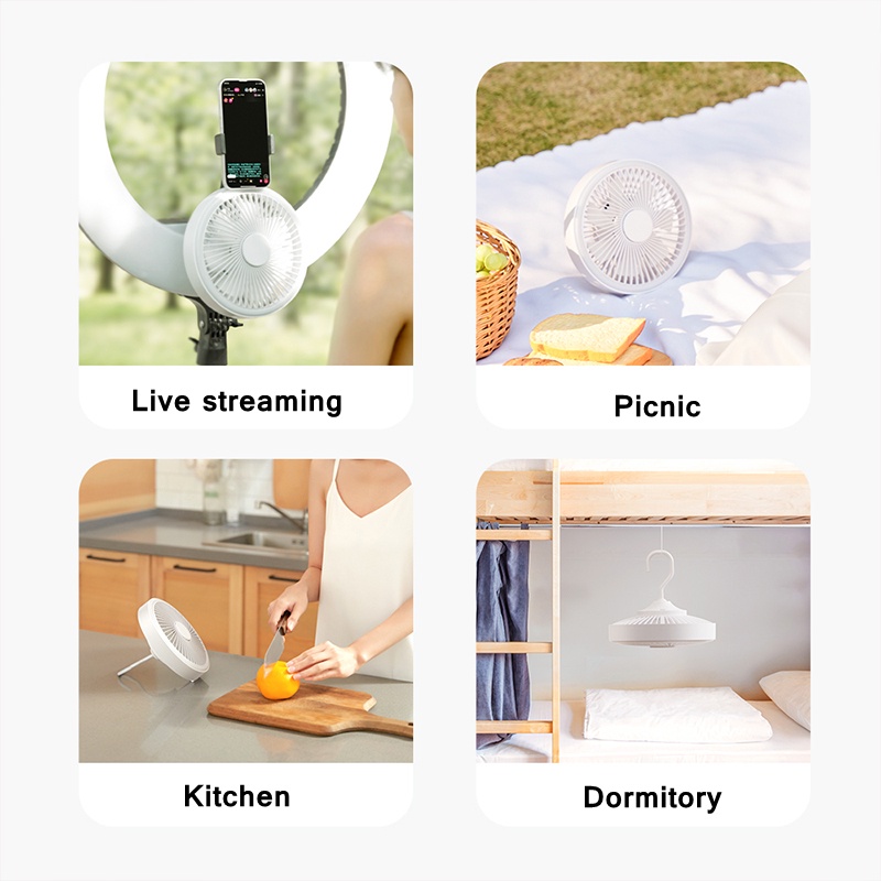 Remote Ceiling Fans 2000Mah Usb Rechargeable Mini Desk Fan 360 Rotation ...