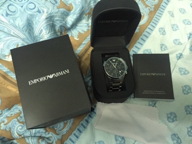 นาฬิกา มือสอง Emporio Armani AR2486 with Black Chronograph Display ...