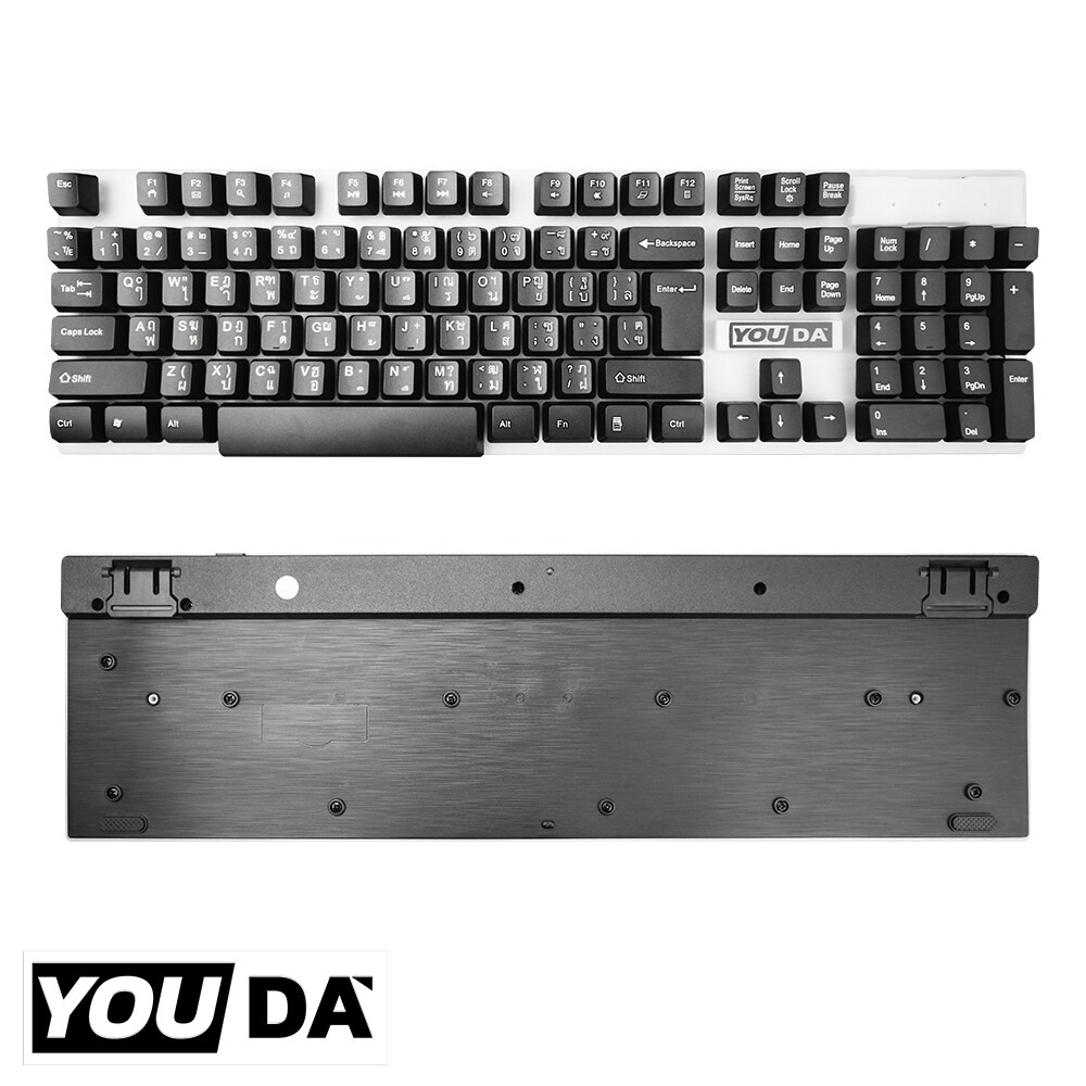 YOUDA ชุดคีย์บอร์ดและเมาส์ LED USB ลดราคาพิเศษคีย์บอร์ดเกมมิ่ง USB และ เมาส์เกมมิ่ง USB ...