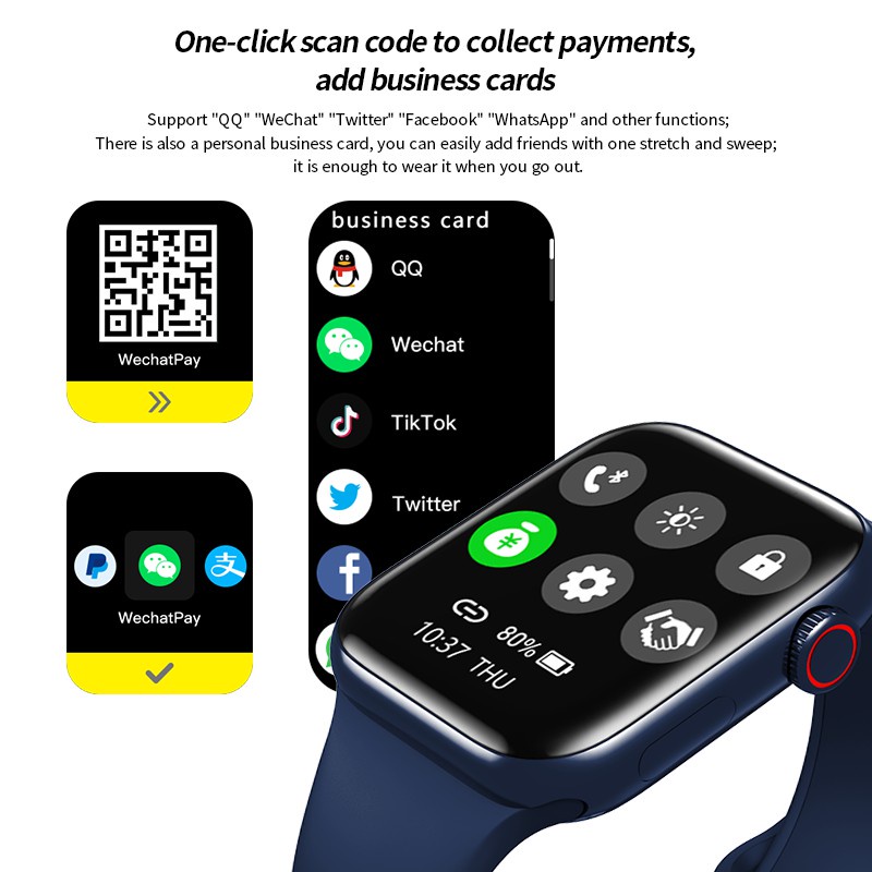 Original Iwo Hw56 Plus Smartwatch Series 6 1.77 นาฬิกาข้อมือ Smart ...