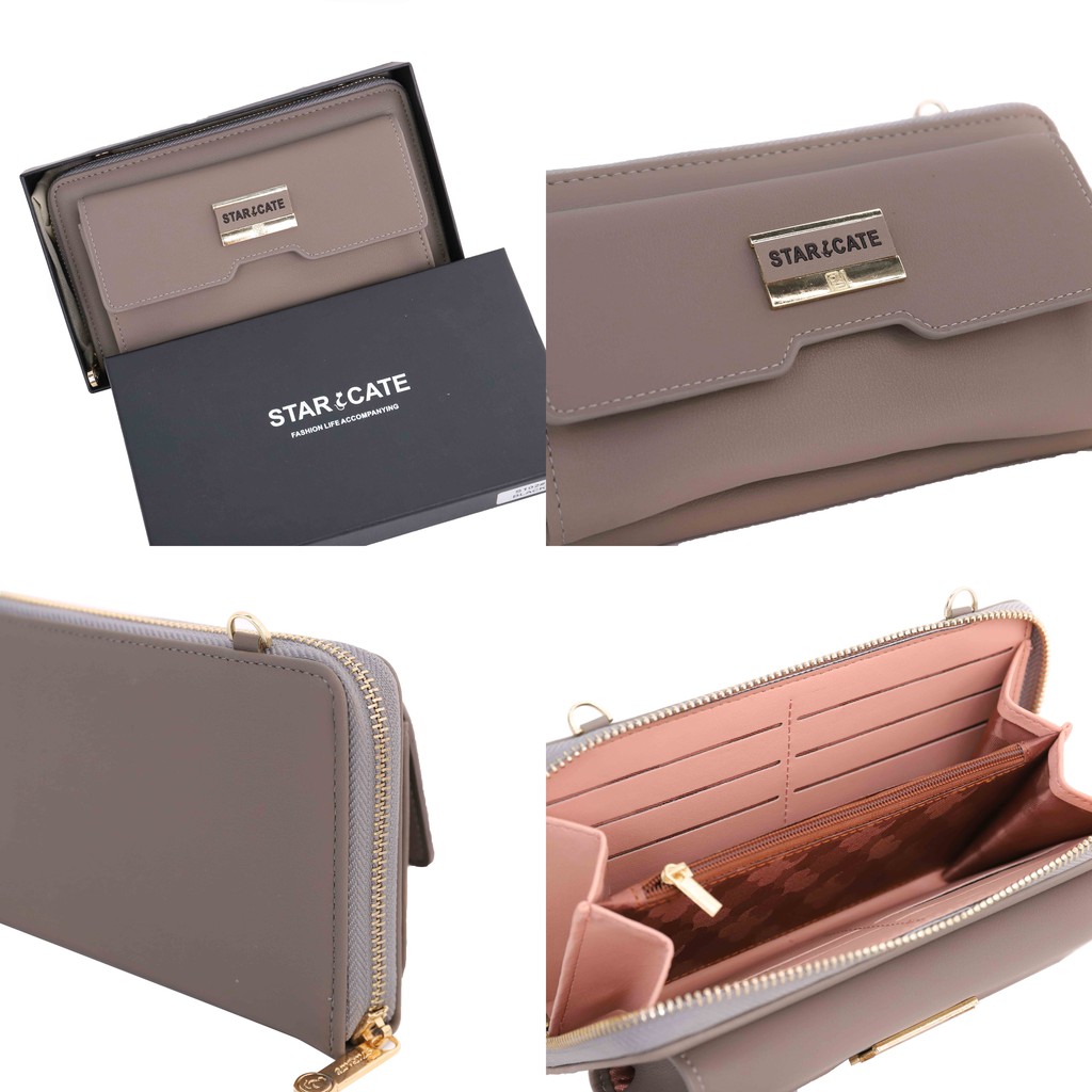 พร้อมส่ง กระเป๋าสตางค์สะพายข้าง STARCATE️ของแท้100️ ได้พร้อมกล่อง หนังPU ช่องเยอะใส่ของได้เยอะ ...