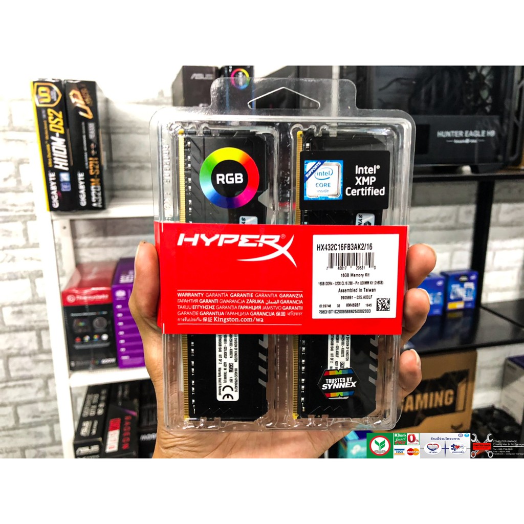 16GB 8GBx2 DDR4 3200 KINGSTON HyperX FURY RGB (HX432C16FB3AK2-16) | Shopee Thailand